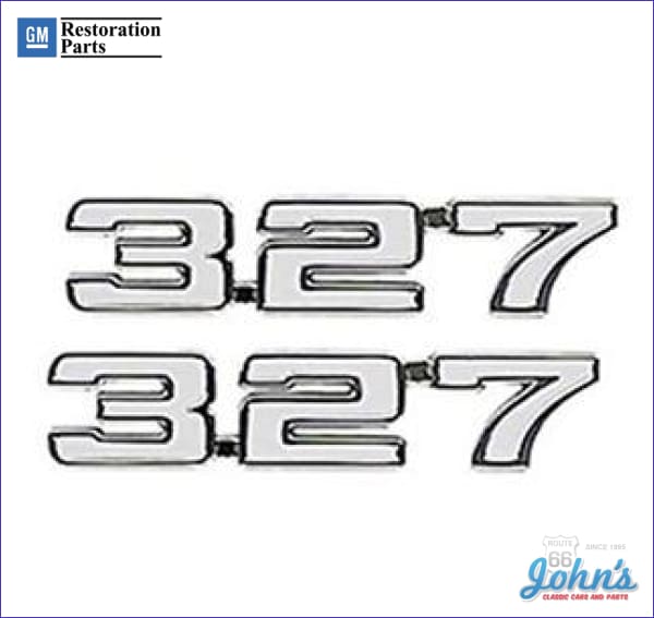 "327" Fender Emblems- Pair. GM Licensed Reproduction. for Camaro – John ...