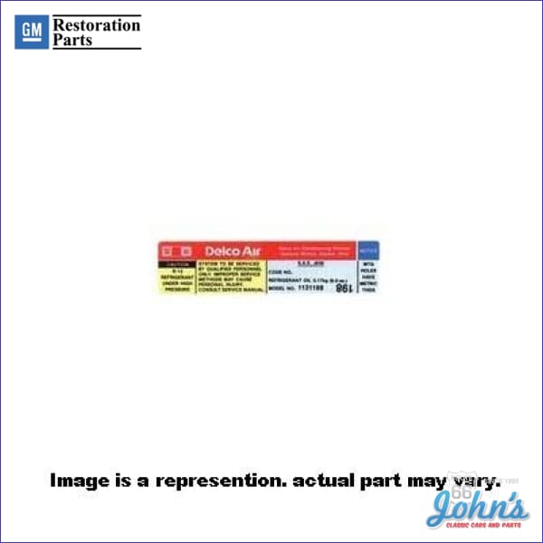 AC Compressor Decal- Delco for Camaro Chevy II / Nova – John's Classic ...