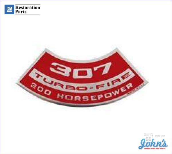 Air Cleaner Decal, 307 Turbo-Fire 200hp. for Camaro Chevelle El Camino ...