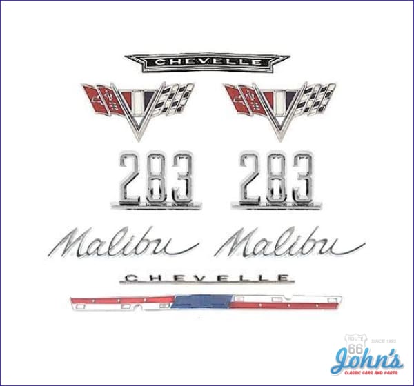 Emblem Kit, "283" Malibu for Chevelle – John's Classic Cars and Parts