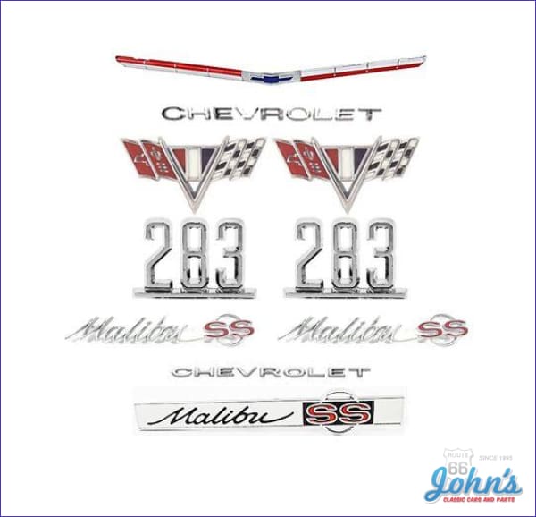 Emblem Kit, "283" Malibu SS for Chevelle – John's Classic Cars and Parts