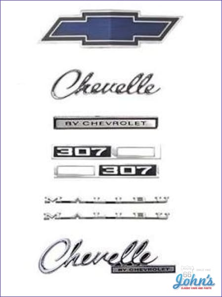 Emblem Kit, "307" Malibu for Chevelle – John's Classic Cars and Parts