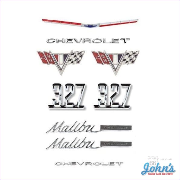 Emblem Kit, "327" Malibu for Chevelle – John's Classic Cars and Parts