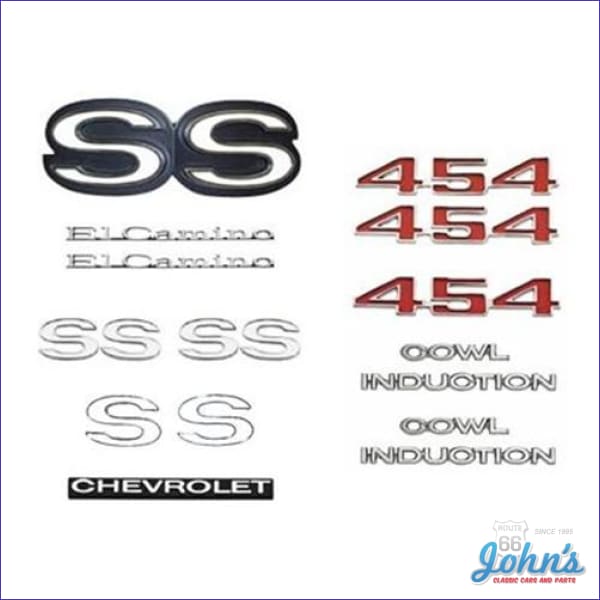 Emblem Kit, SS "454" with Cowl Induction Emblems. for El Camino – John ...