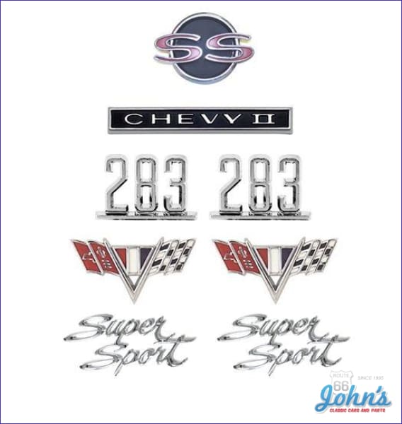 Emblem Kit, SS with 283 fender emblems. GM Licensed Reproduction. for ...