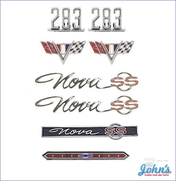 Emblem Kit, SS with 283 fender emblems. GM Licensed Reproduction. for ...