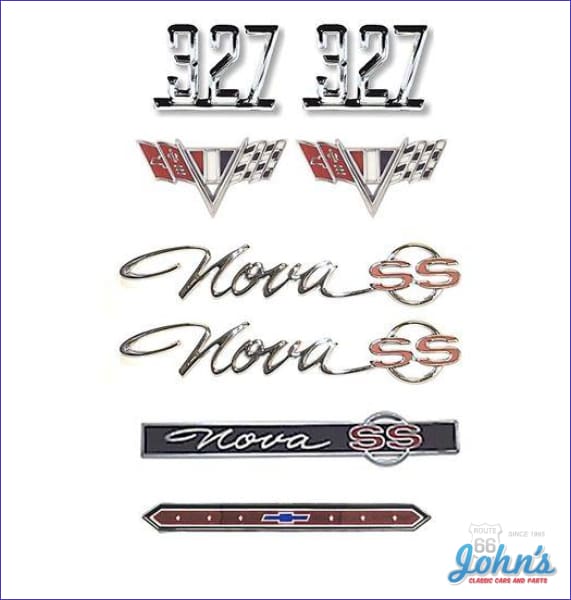 Emblem Kit, SS with 327 fender emblems. GM Licensed Reproduction. for ...
