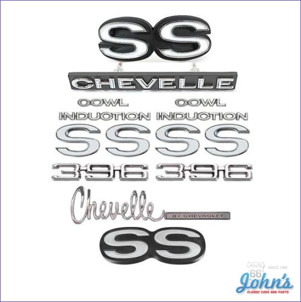 Emblem Kit, "SS396" with Cowl Induction Emblems. Reproduction for Che ...