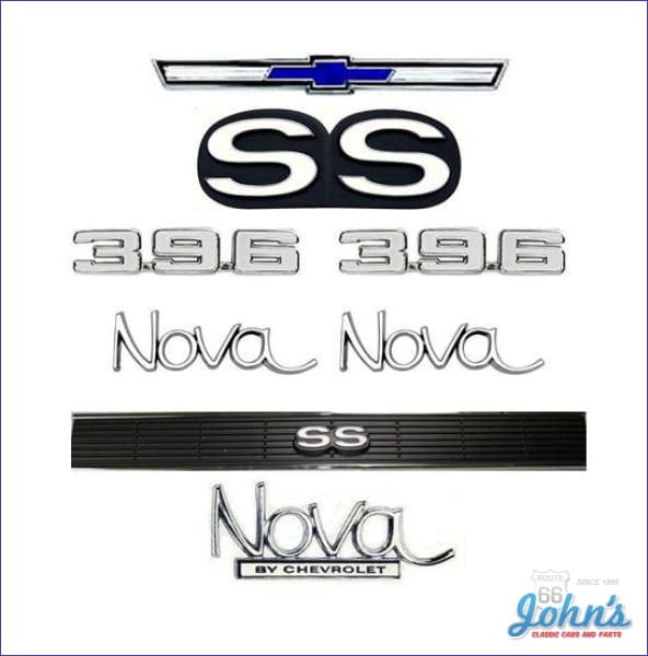 Emblem Kit, "SS396" with OE Die-Cast Rear Trim Panel. GM Licensed Repr ...