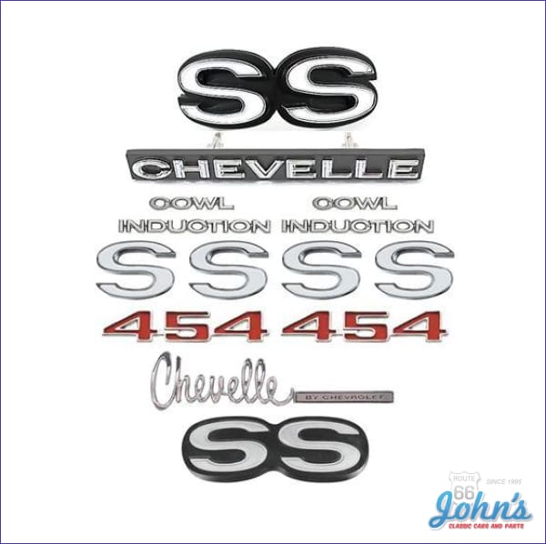 Emblem Kit, "SS454" with Cowl Induction Emblems. Reproduction for Che ...