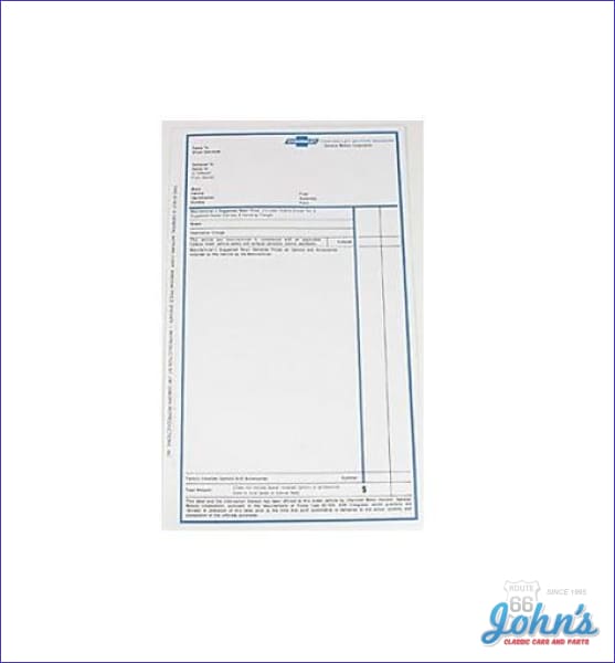 New Car Retail Window Price Sticker for Camaro Chevelle El Camino ...