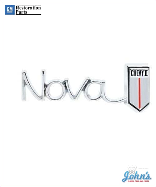 "Nova Chevy II" Glovebox Emblem. GM Licensed Reproduction. for Chevy I ...
