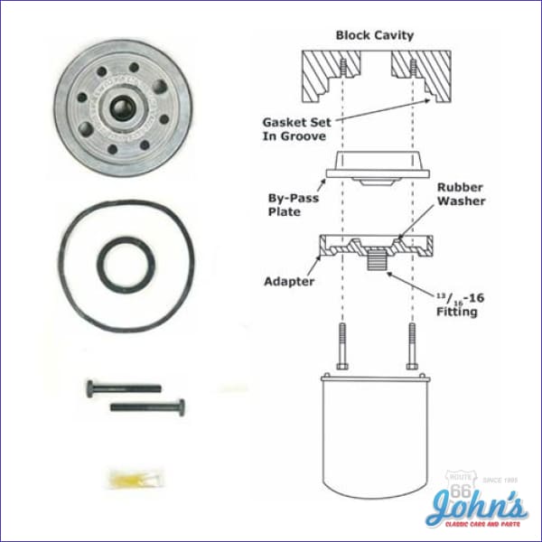 Oil Filter Conversion Kit, SB or BB Converts from Canister Type to Spi ...