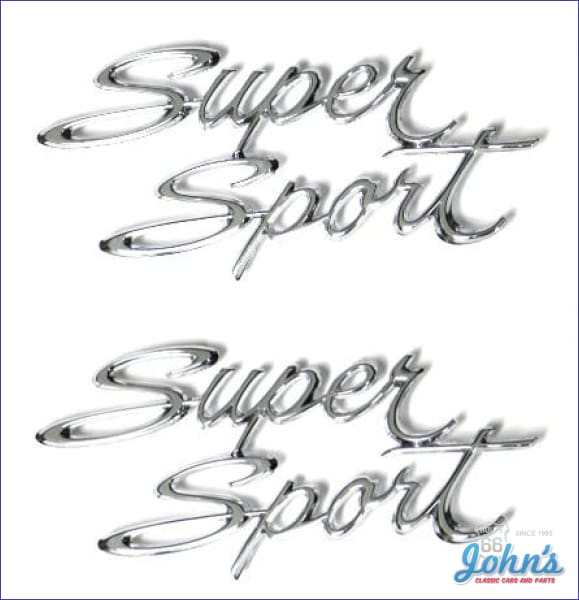 Quarter Panel Emblems "Super Sport", Pair. GM Licensed Reproduction. f ...