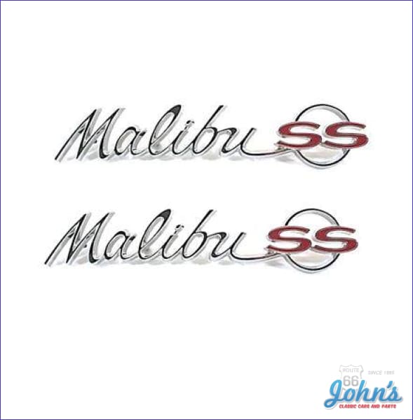 Rear Quarter Panel "Malibu SS" Emblems, Pair. GM Licensed Reproduction ...