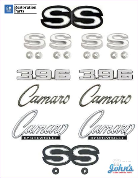 "SS 396" Rally Sport Emblem Kit. GM Licensed Reproduction. for Camaro ...