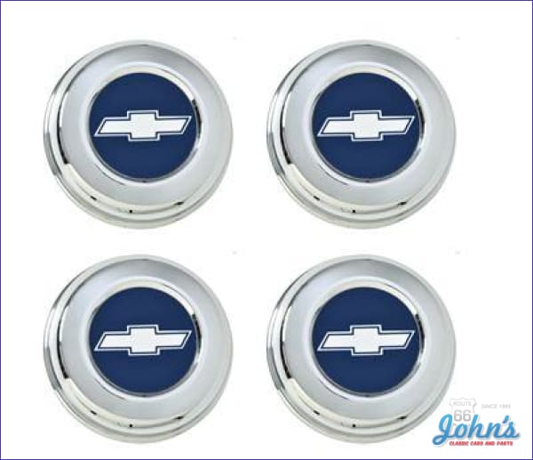 SS Wheel Center Cap KIT (with silver & blue insert) - 4pc. for Chevell ...