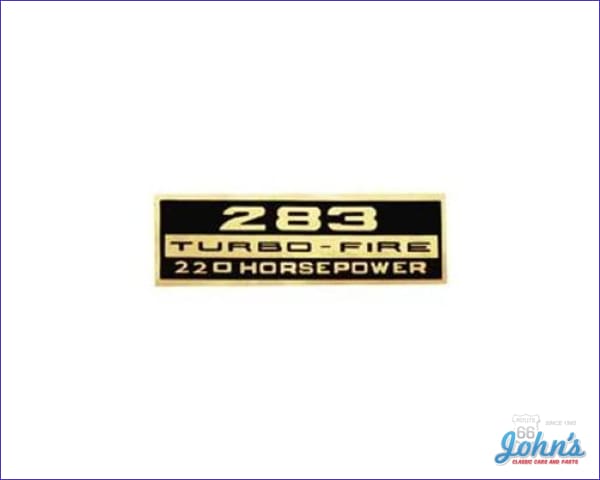 Valve Cover Decal, 283 Turbo-Fire 220hp, Each for Chevelle El Camino C ...