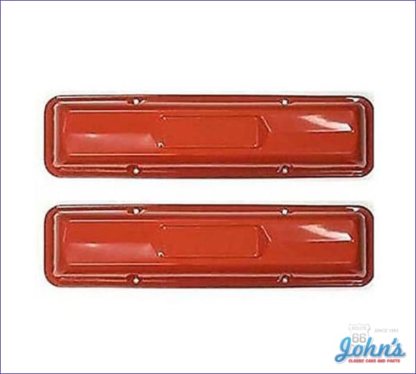Valve Covers, Painted Orange With 327 (Except L79). Pair for Chevelle ...