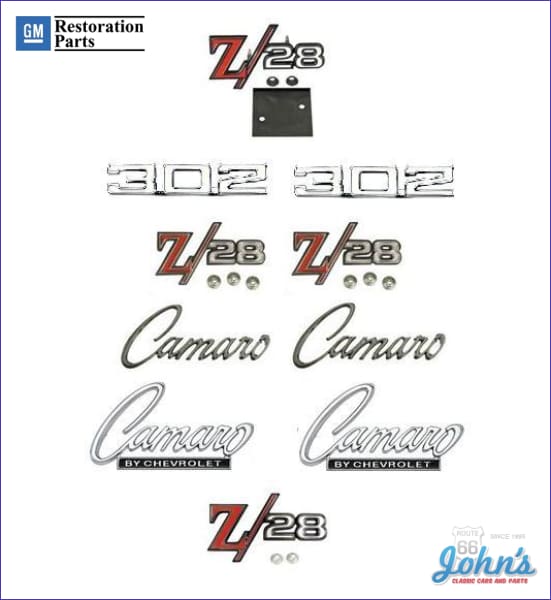 "Z/28" Standard Emblem Kit with Cowl Hood 302 Emblems. GM Licensed Rep ...